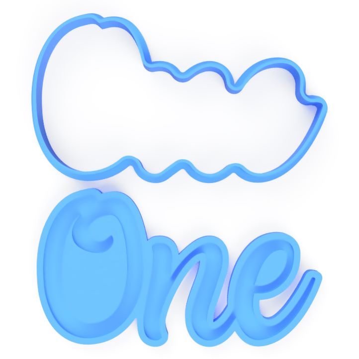 ONE LETRAS CURSIVO 3.5" AL RELIEVE| Choppi - Un Mundo de Cortadores