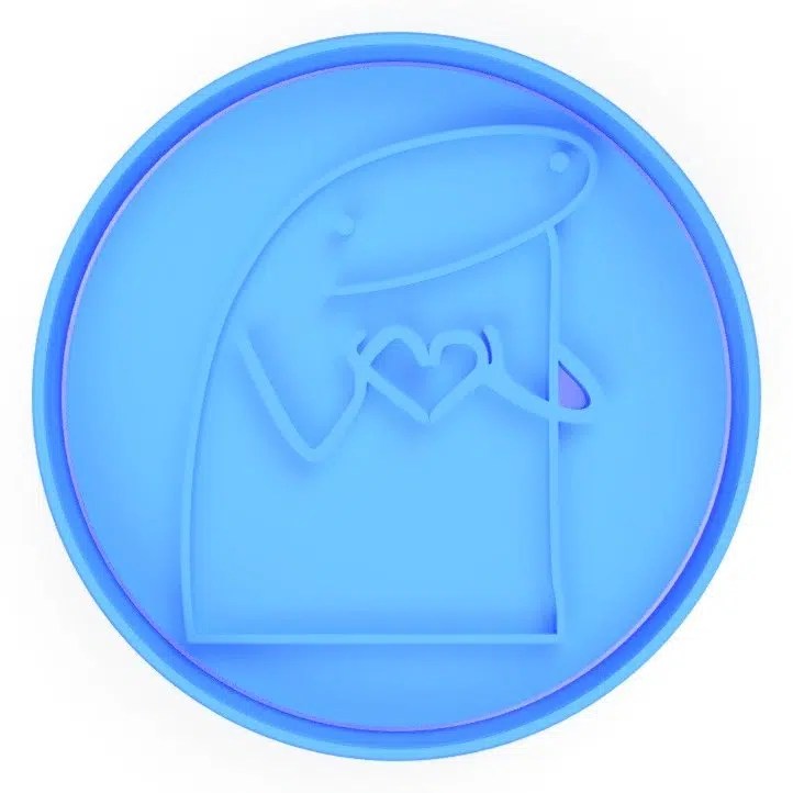 Cortador (molde) Flork con corazón 3"- Meme – Choppi - Un Mundo de ...